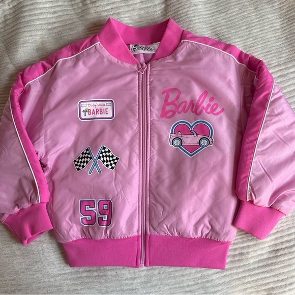 Barbie | Jackets & Coats | Barbie Racing Bomber Jacket | Poshmark